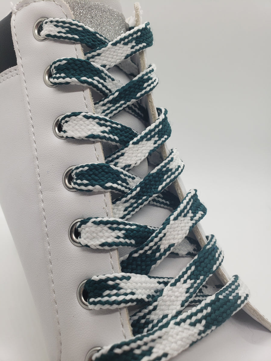 Premium Argyle Laces - Dark Teal and White – The Shoe Lace Factory