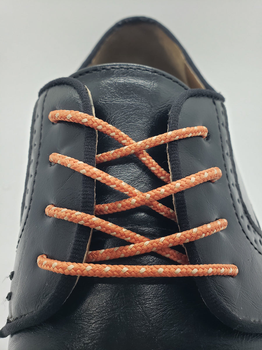 Round Dress Shoelaces - Coral with Tan Accents – The Shoe Lace Factory