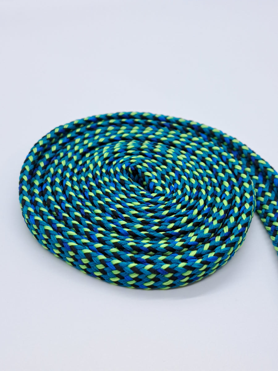 Mid Width Multi-Color Shoelaces - Dark Teal, Lime Green and Black – The ...