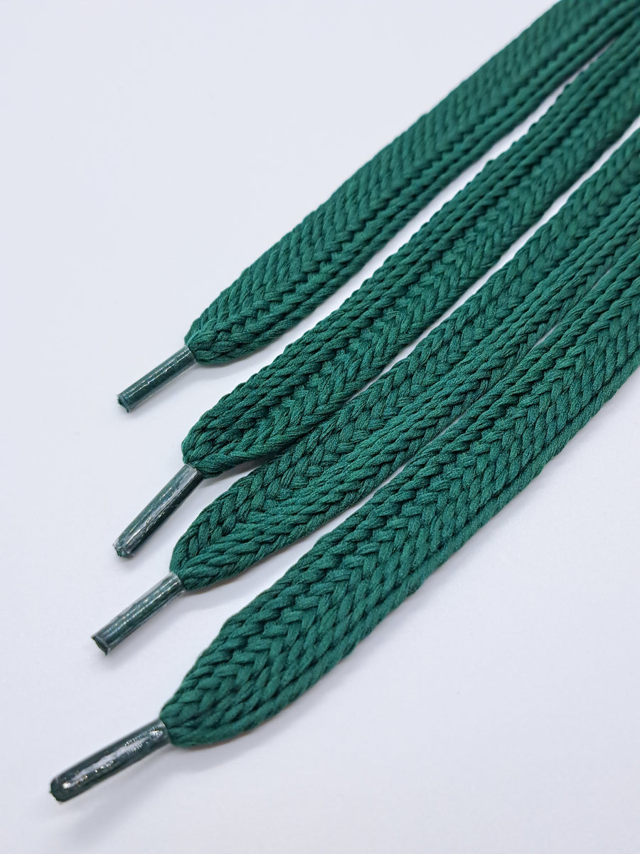 Wide Solid Shoelaces - Forest Green – The Shoe Lace Factory