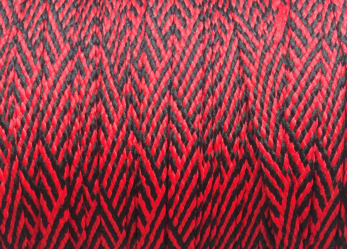 Flat Herringbone Shoelaces - Black and Red – The Shoe Lace Factory