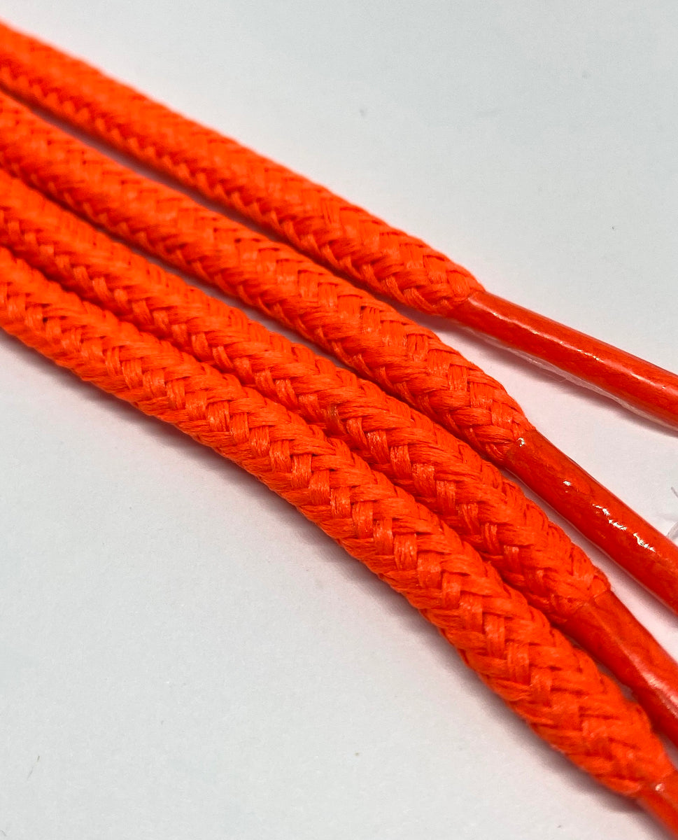 Round Solid Shoelaces - Neon Orange – The Shoe Lace Factory