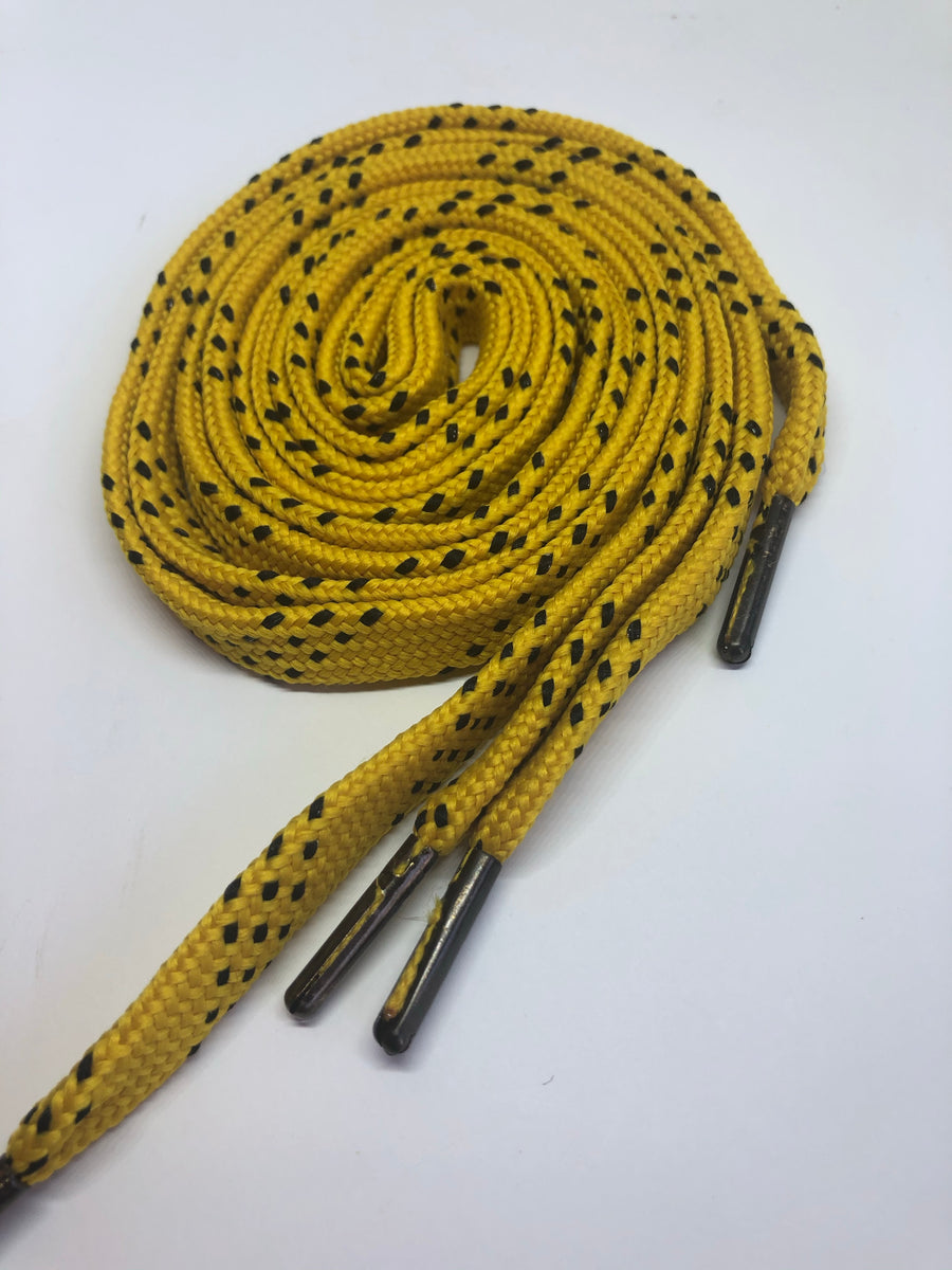 Premium Sport Laces - Yellow with Black Accents – The Shoe Lace Factory