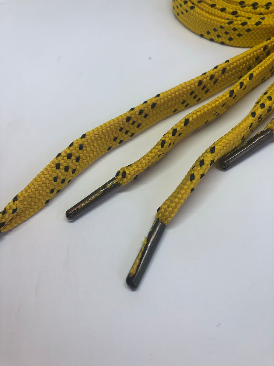 Premium Sport Laces - Yellow with Black Accents – The Shoe Lace Factory