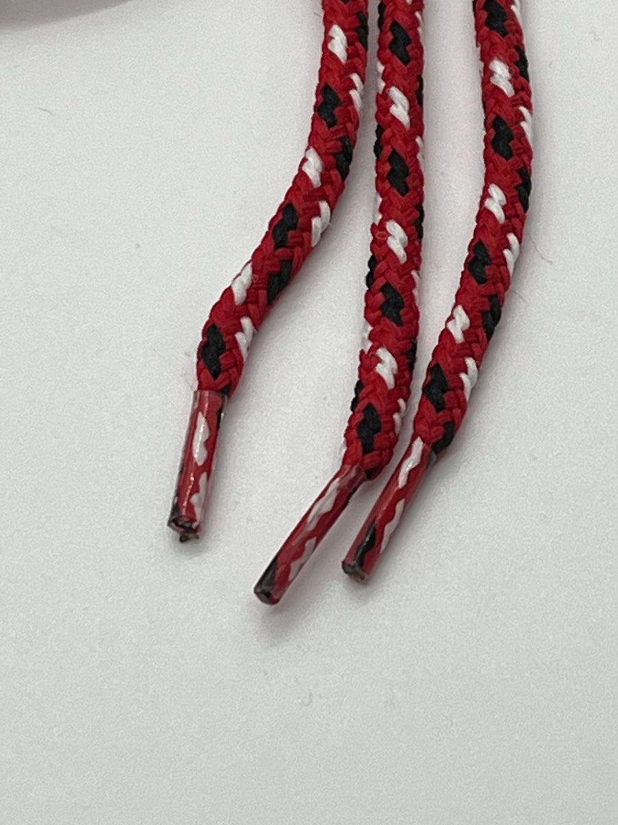 Round Multi-Color Shoelaces - Red, Black and White – The Shoe Lace Factory